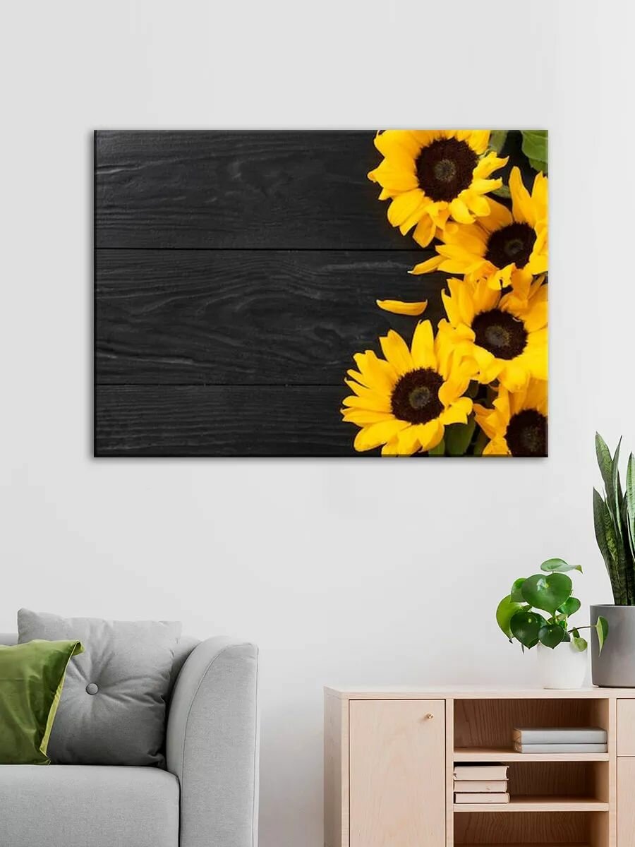 Картина на стену "Подсолнухи", 70x50 см