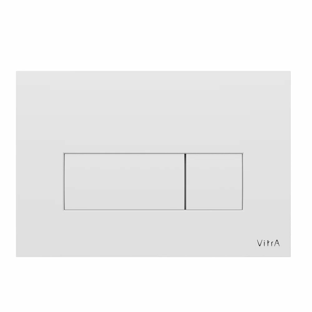Кнопка смыва для унитаза VitrA Root Square 740-2300 белая, глянцевая, кнопка для инсталляции, двойной смыв