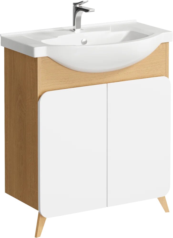 Тумба под раковину без столешницы Aqwella Basic 75 дуб золотой