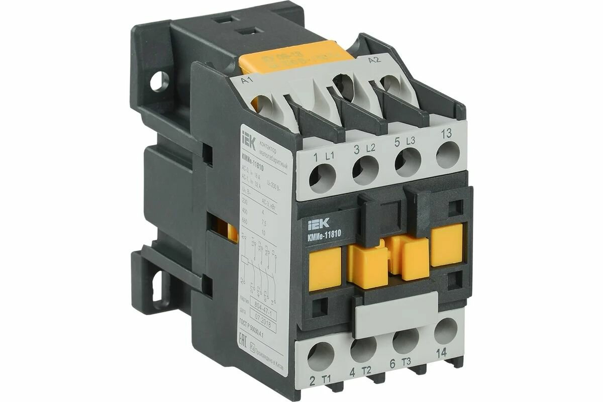 Контактор КМИ-11810 18А 400В/АС3 1HO IEK KKM11-018-400-10