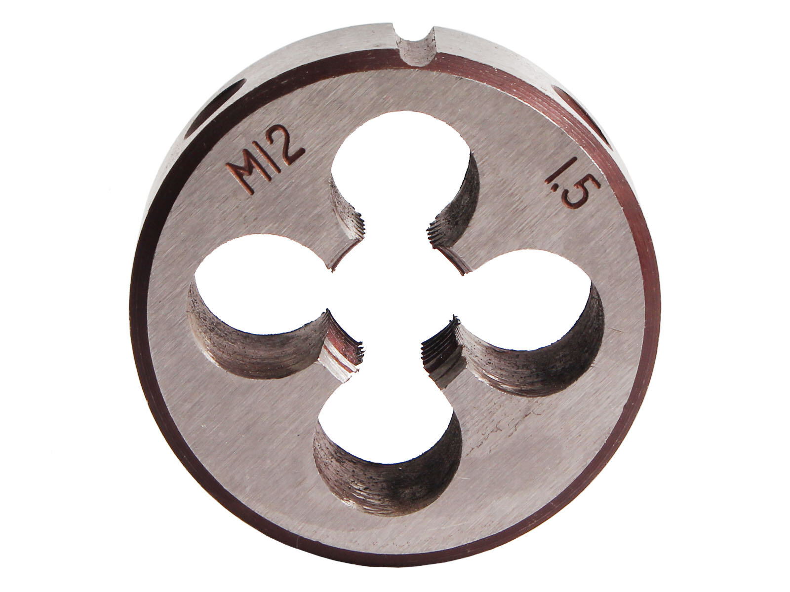 Плашка M12x1.5 D-38 мм ЭВРИКА, инструментальная сталь, метрическая резьба,1шт