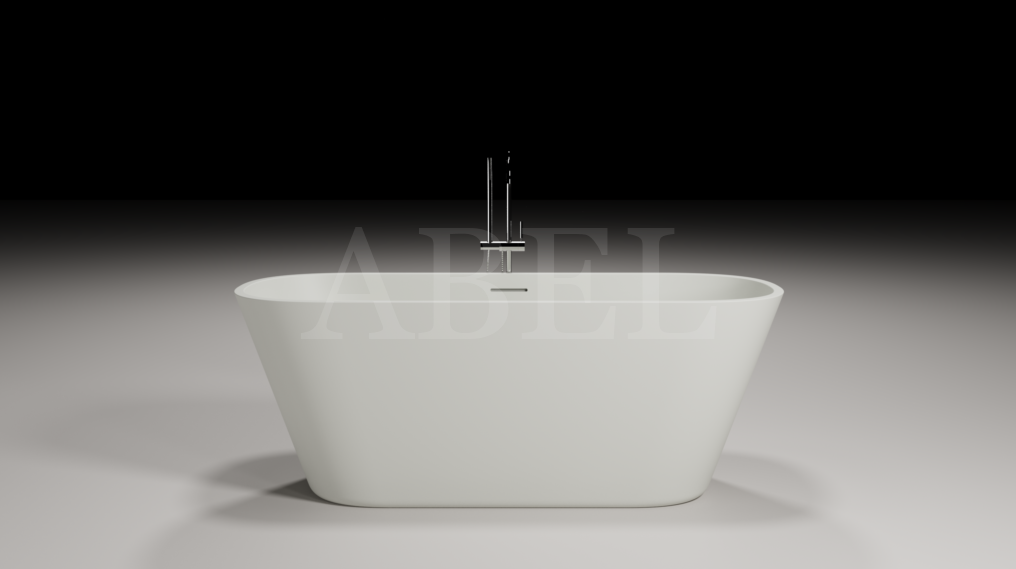 Отдельностоящая ванна из литьевого мрамора Венеция глянец с переливом и сифоном с клапаном клик клак