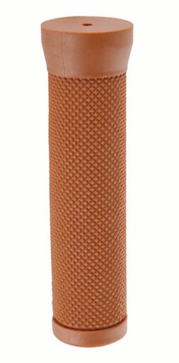 Ручки на руль для велосипеда грипсы H120 резиновые 120мм, с расширением на торцах, коричневые