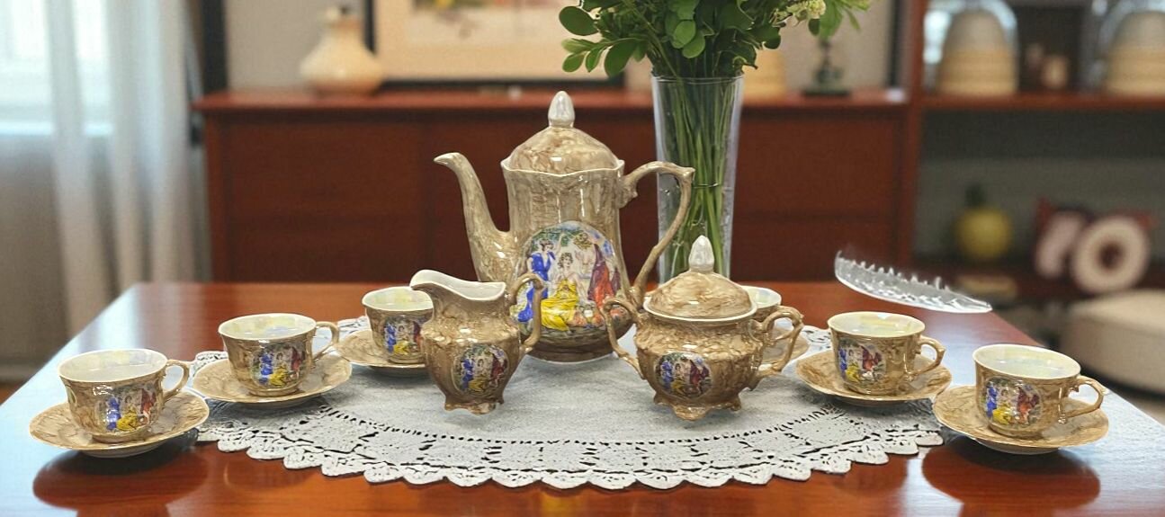 Кофейный сервиз Пастушка Китай винтаж