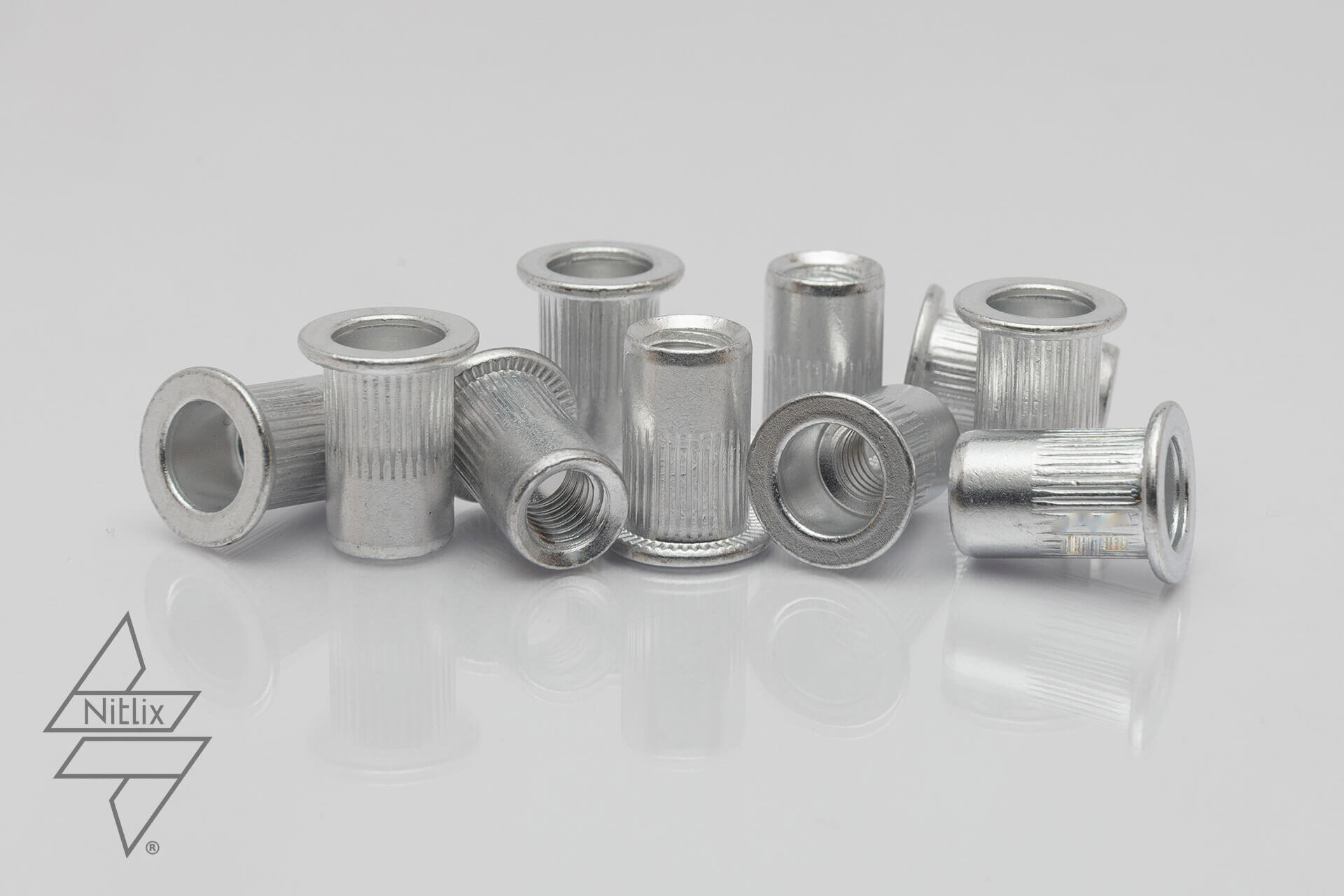 Гайка заклепочная NITLIX М8 стандартный борт AL, L=18 (1,0-3,0) 100 шт.