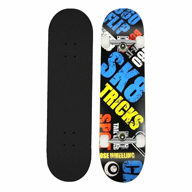 Скейтборд "SK8", четырехколесный, с двойным мостом, для взрослых и детей