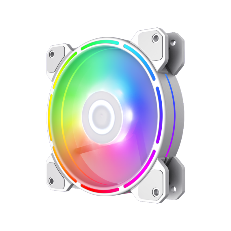 Вентилятор для компьютера 120х120х25 GAMEMAX FN-12Rainbow-D WT, Rainbow ARGB, 3pin+4pin Molex