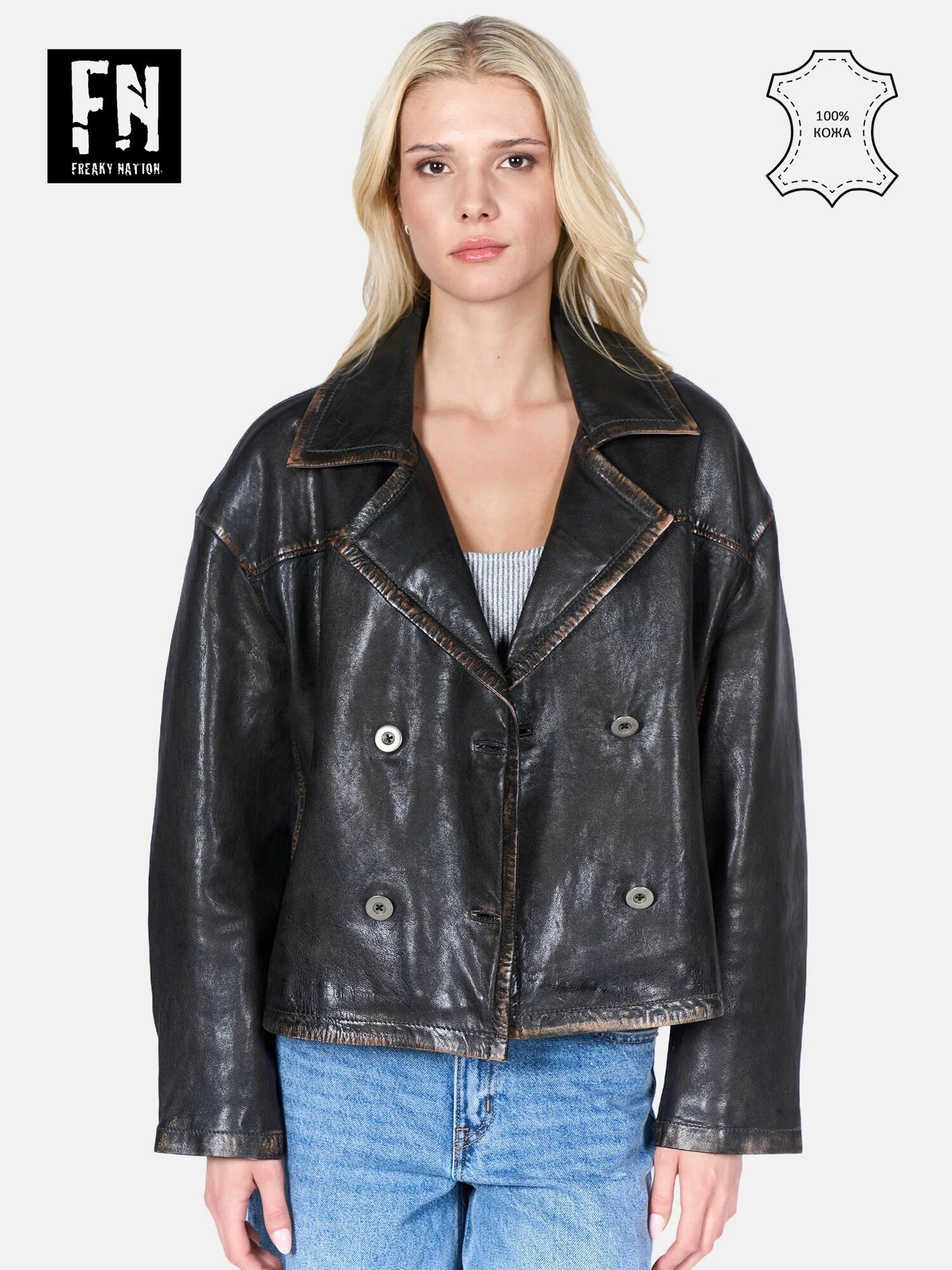 Куртка кожаная Осень-зима 2025