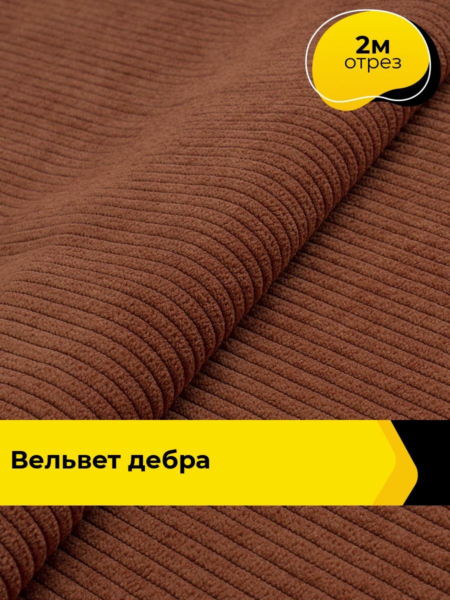 Ткань для шитья и рукоделия Вельвет "Дебра", отрез 2 м * 150 см, цвет терракотовый