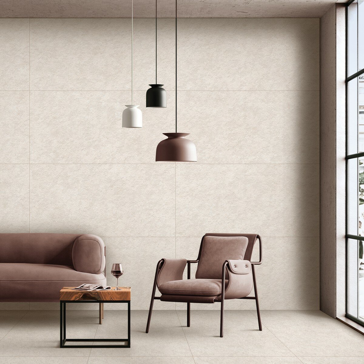 Керамогранит Neodom Basalt Stone Ivory Matt Str 60x120 N40040 бетон матовая Глазурованная, Износостойкая, Морозостойкая, морозостойкая