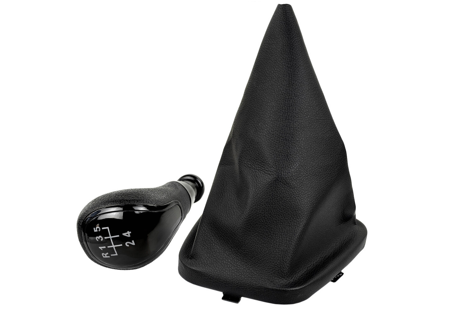 Ручка КПП с черной лаковой вставкой Sal-Man с пыльником на ВАЗ 2110, 2111, 2112