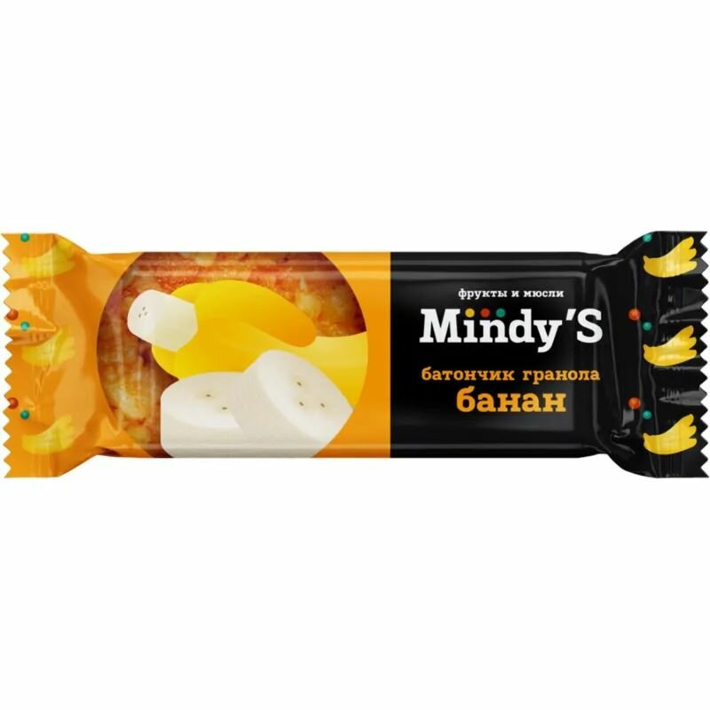 Батончик мюсли Mindy's Банан, 35 г х 30 шт./уп.