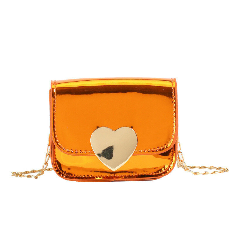 Детская маленькая сумка через плечо из искусственной кожи для девочек и мальчиков оранжевая