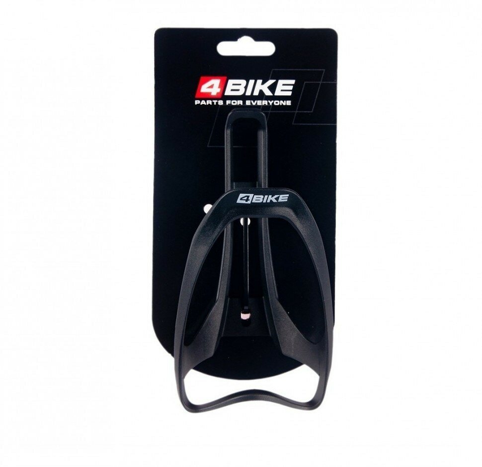 Флягодержатель, пластик 4BIKE 051, чёрный, в инд. упаковке.