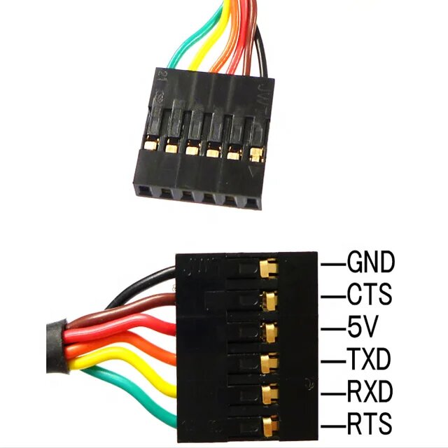 Кабель USB-UART FTDI TTL-232R-5V черный 1.8 м 1.8m-TTL-232R-5V