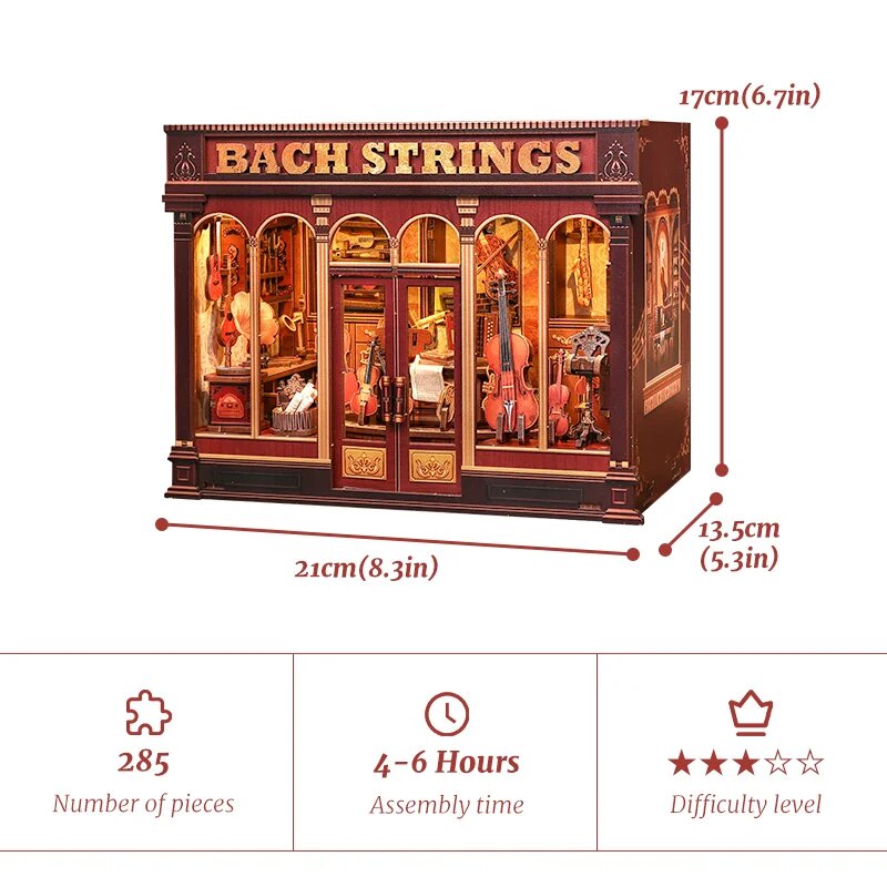 CUTEBEE Миниатюрный деревянный кукольный домик Book Nook Kit