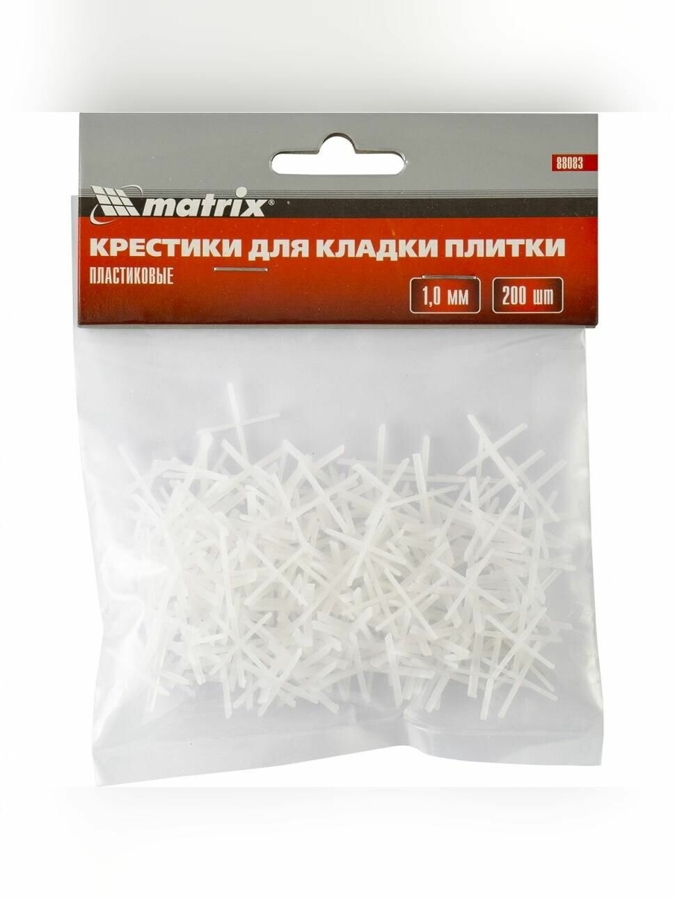 Крестики, 1.0 мм, для кладки плитки, 200 шт Matrix 88083
