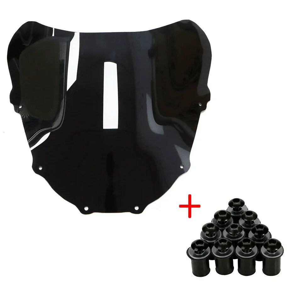 Подходит для 1993-2001 Kawasaki, ветровое стекло ZZR1100 D ZZR1100D ZX11 ZX-11, ветровое стекло с воротным щитком, лобовое стекло мотоцикла, Черный