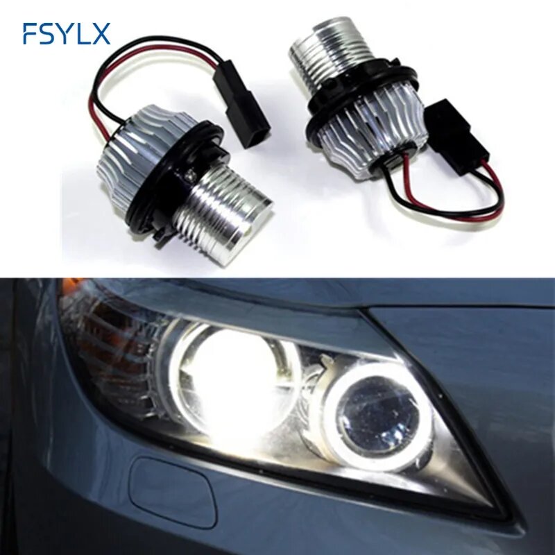 FSYLX 10W Автомобильный светодиодный маркер Angel Eyes для BMW E39 E53 E60 E61 E63 E64 E65 E66 E87 canbus LED halo кольца лампа светодиодные ангельские глазки, white