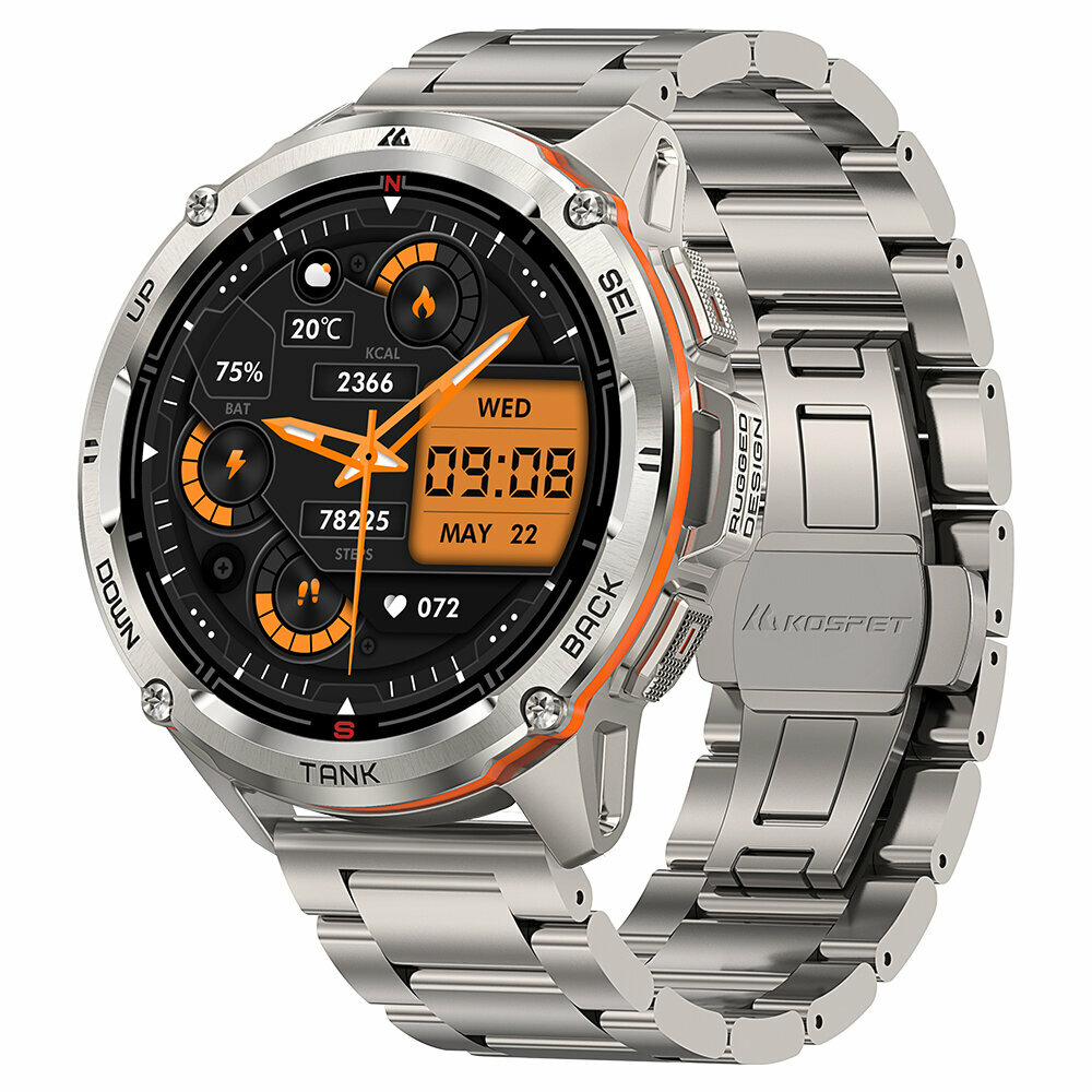 KOSPET TANK T3U Special Edition, Мужские водонепроницаемые смарт-часы подключаемые по Bluetooth в течение 24 часов с голосовым ассистентом