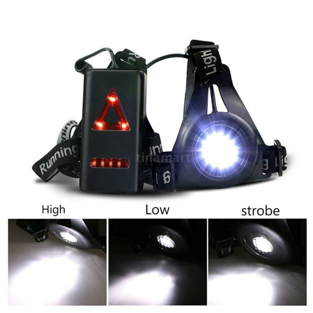 Водонепроницаемый красный белый сигнальный фонарь нагрудный фонарь