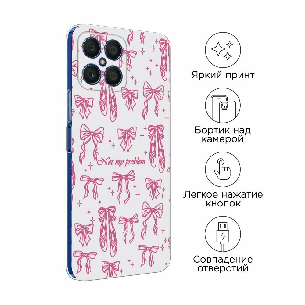 Силиконовый чехол на Honor X8 / Хуавей X8 с принтом "Not my problem 1" — фото 1