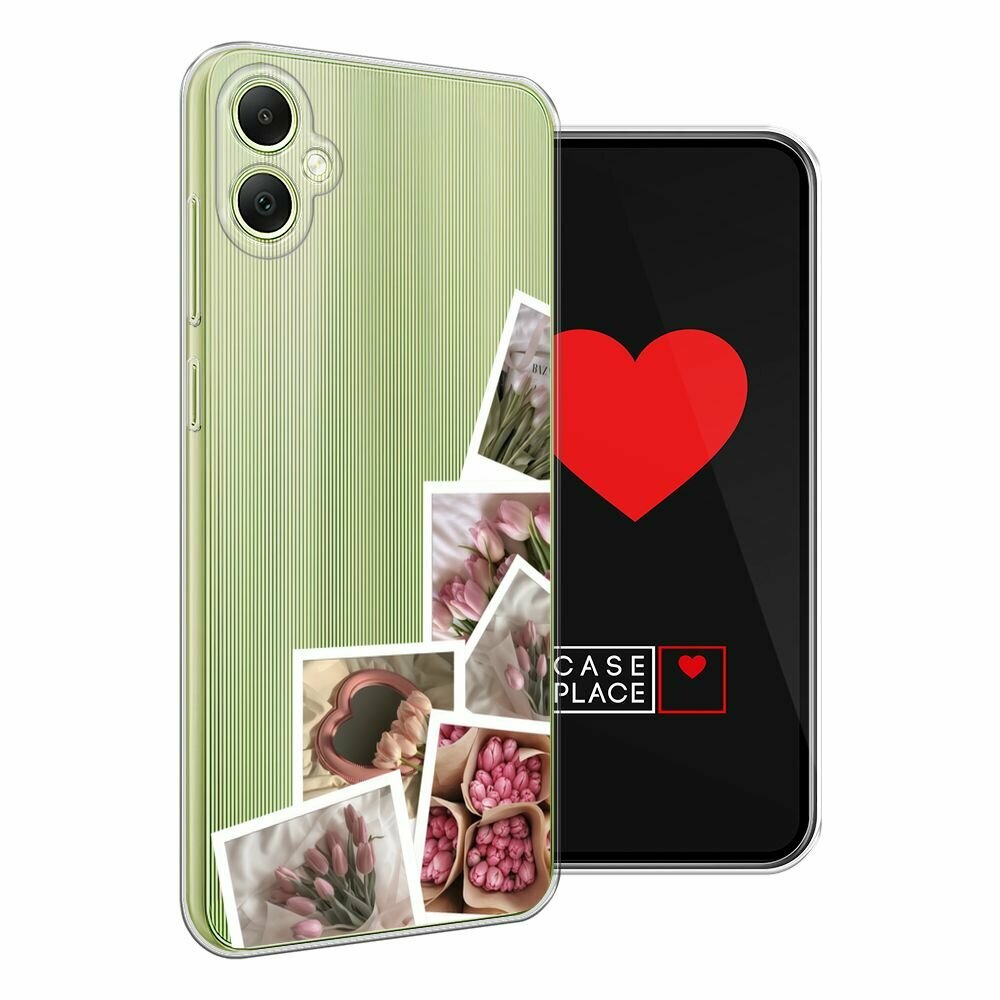 Чехол на Samsung Galaxy A05 / Самсунг Галакси A05 с принтом "Весенние фото - 8 марта", прозрачный — фото 1