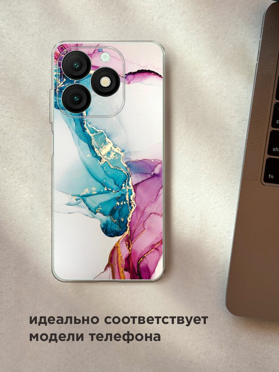 Чехол на Itel A50 / Ител А50 с принтом "Розовые разводы рисунок" — фото 1