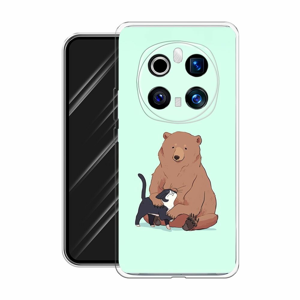 Чехол на Honor Magic 7 Pro / Хонор Мэджик 7 Про с принтом "Медведь и кошка дружба" — фото 1