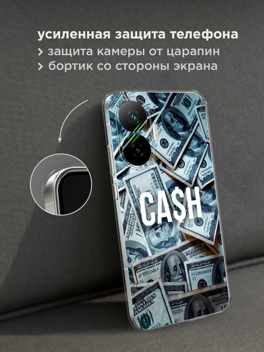 Силиконовый чехол на Poco F7 / Поко F7 с принтом "Cash" — фото 1