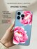 Чехол на Apple iPhone 13 Pro / Айфон 13 Про с принтом "Open peonies", прозрачный