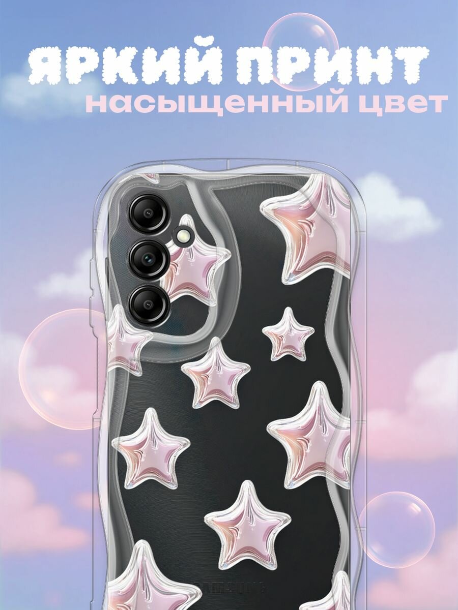 Чехол на Samsung Galaxy A15 / Самсунг А15 с принтом pink stars — фото 1