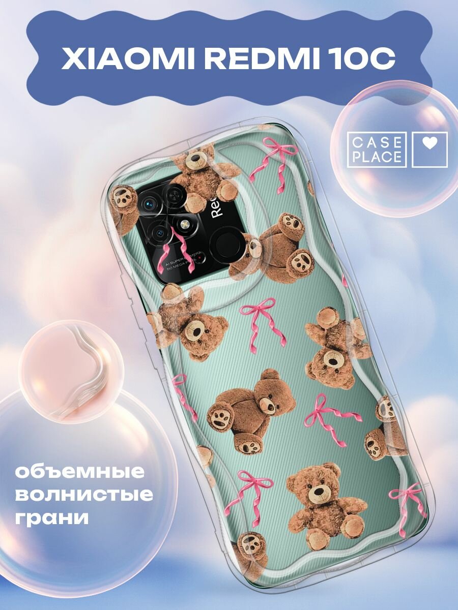 Чехол на Xiaomi Redmi 10C / Редми 10С с принтом "Мишки и бантики"