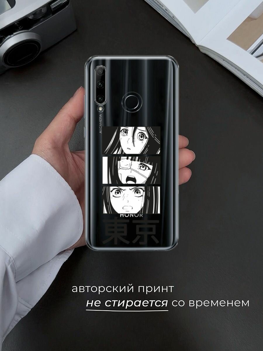 Чехол на Honor 10i/20 Lite 2019/20e/Huawei P Smart Plus 2019 / Хонор 10i с принтом "Tokyo girls", прозрачный — фото 1