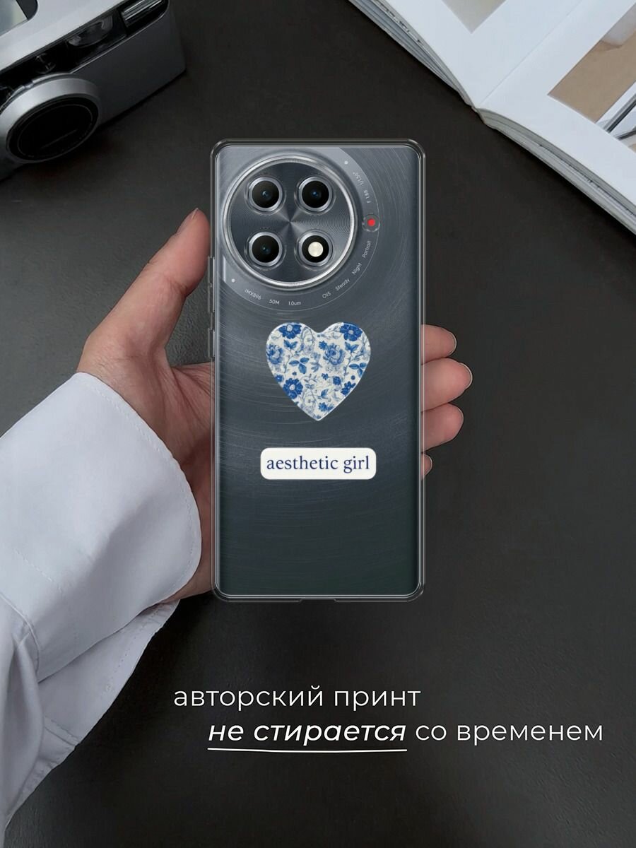 Чехол на Tecno Camon 30S Pro / Текно Камон 30S Про с принтом "Aesthetic girl" — фото 1