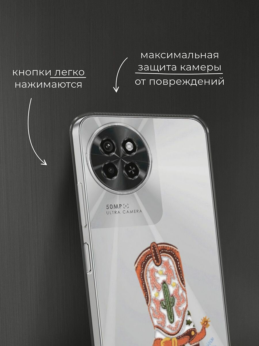 Чехол на Itel S23 / Ител S23 с принтом "Ковбойский сапог" — фото 1