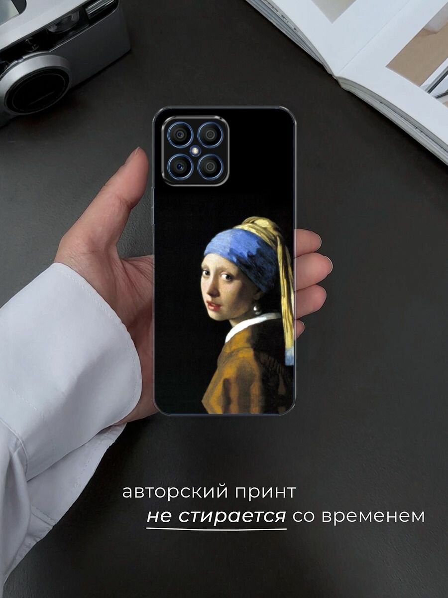 Чехол на Honor X8 / Хуавей X8 с принтом "Девушка с жемчужной сережкой" — фото 1