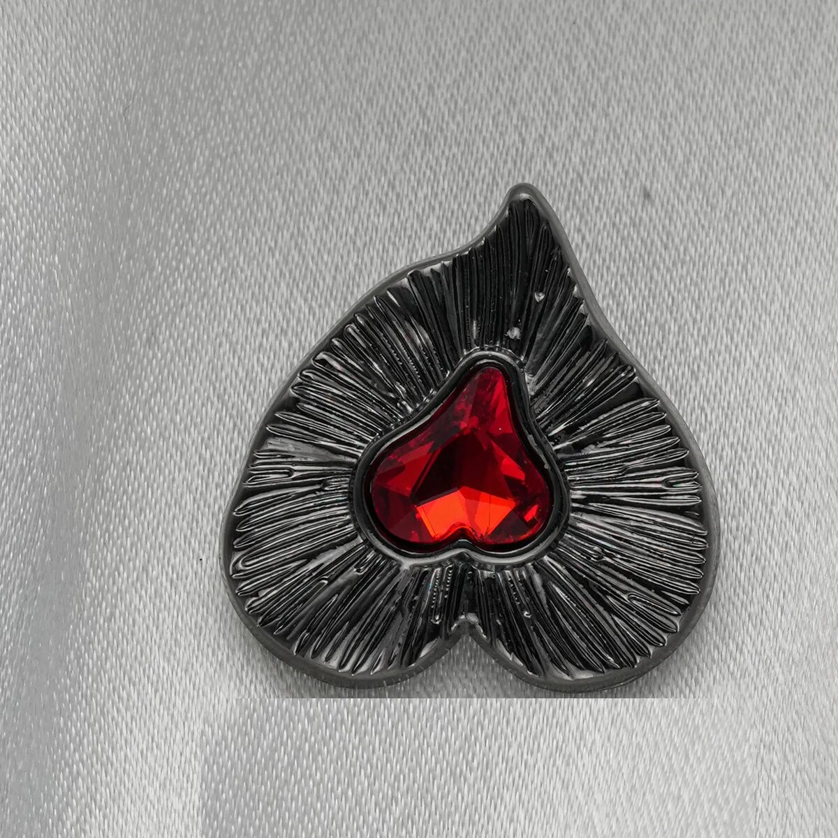 Черные металлические пуговицы с бриллиантами в форме сердца N414 25mm, gun black