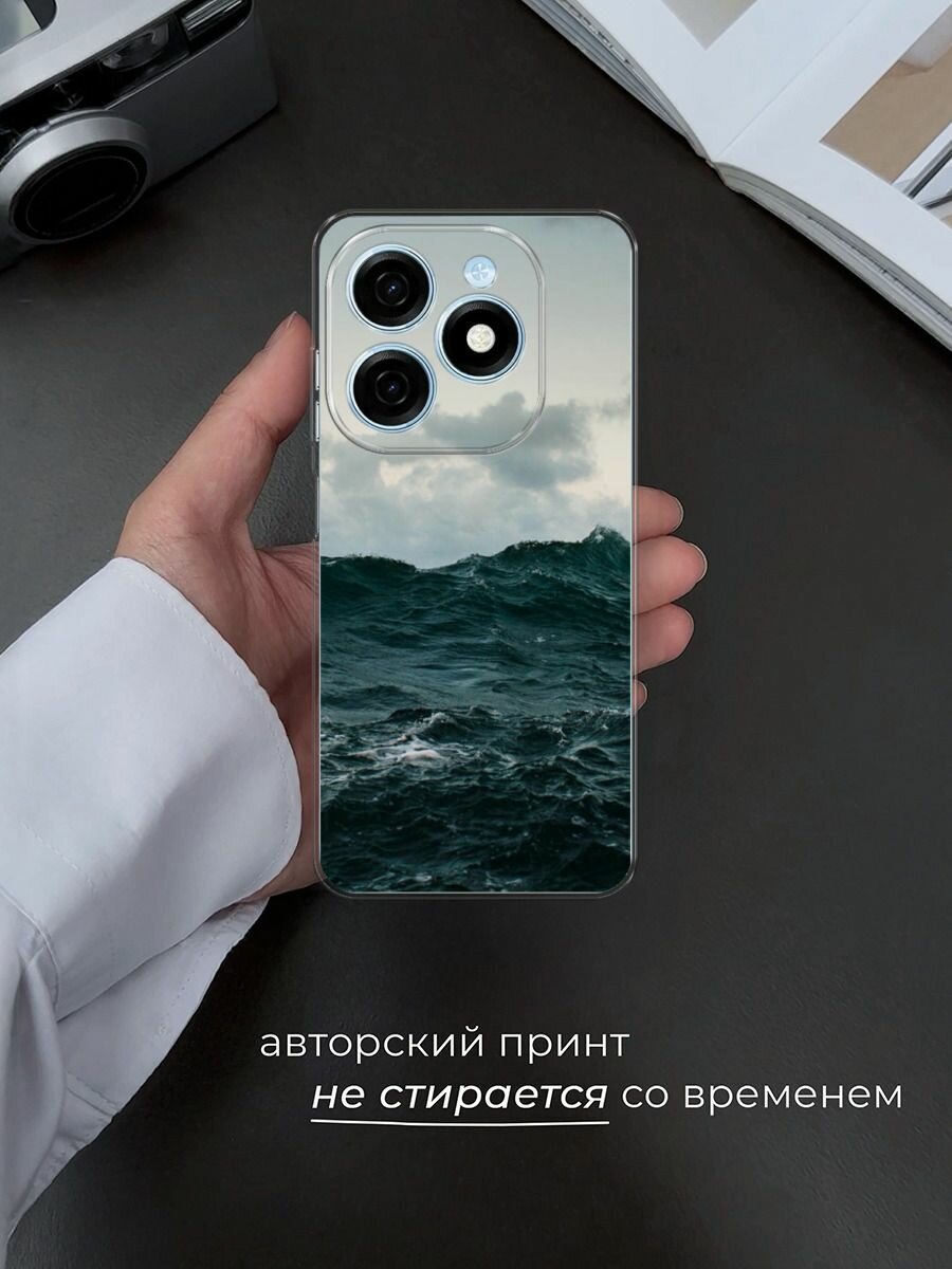 Чехол на Tecno Spark 20 / Текно Спарк 20 с принтом "Волны 11" — фото 1