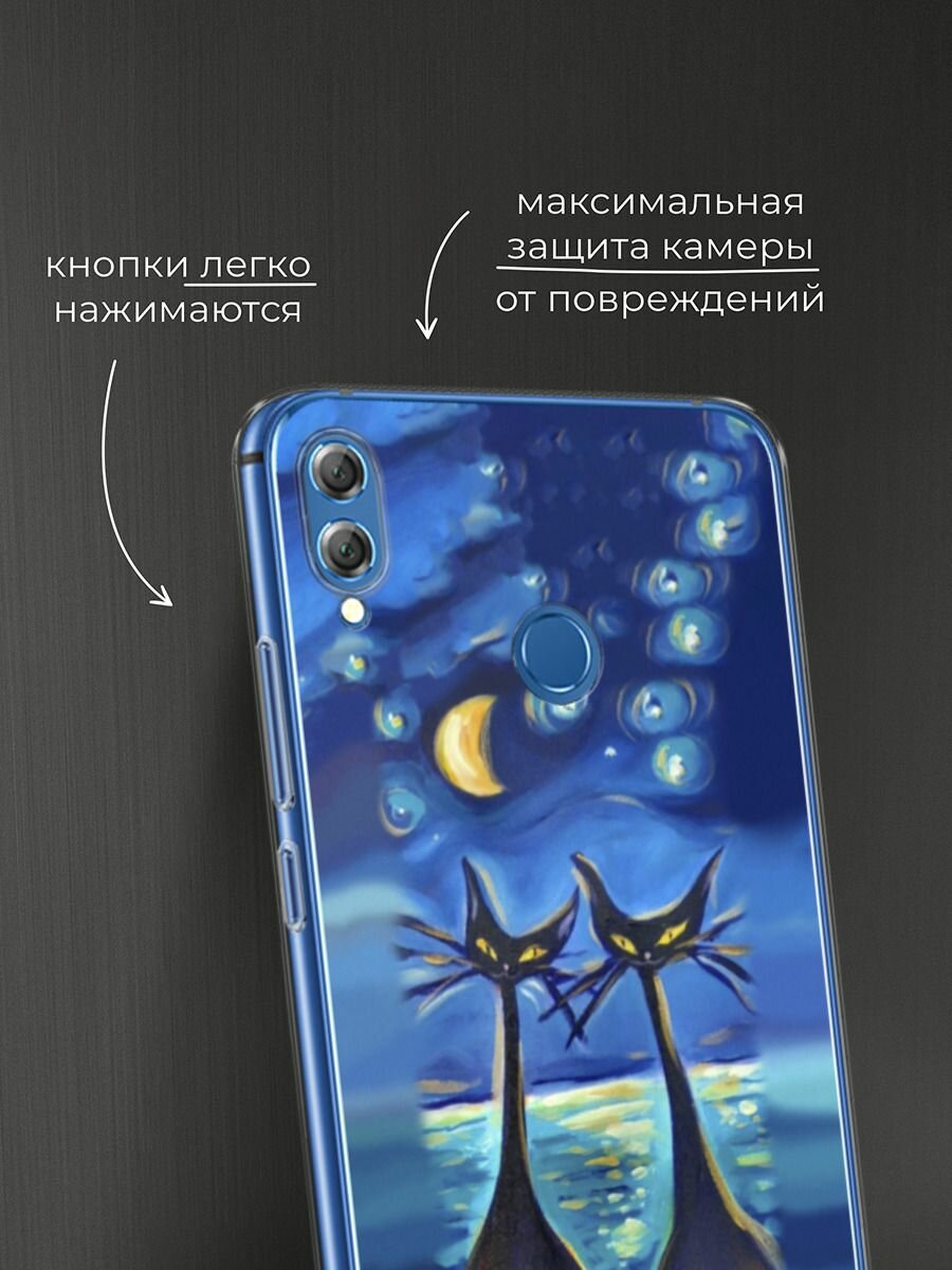 Чехол на Honor 8X / Хонор 8Х с принтом "Влюбленные котики 7" — фото 1