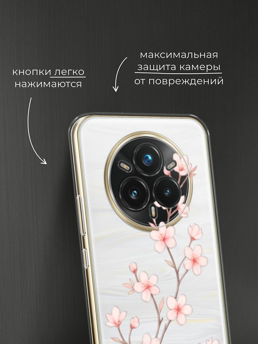 Чехол на Realme 14 Pro+ / Реалми 14 Про+ с принтом "Веточка сакуры 2" — фото 1
