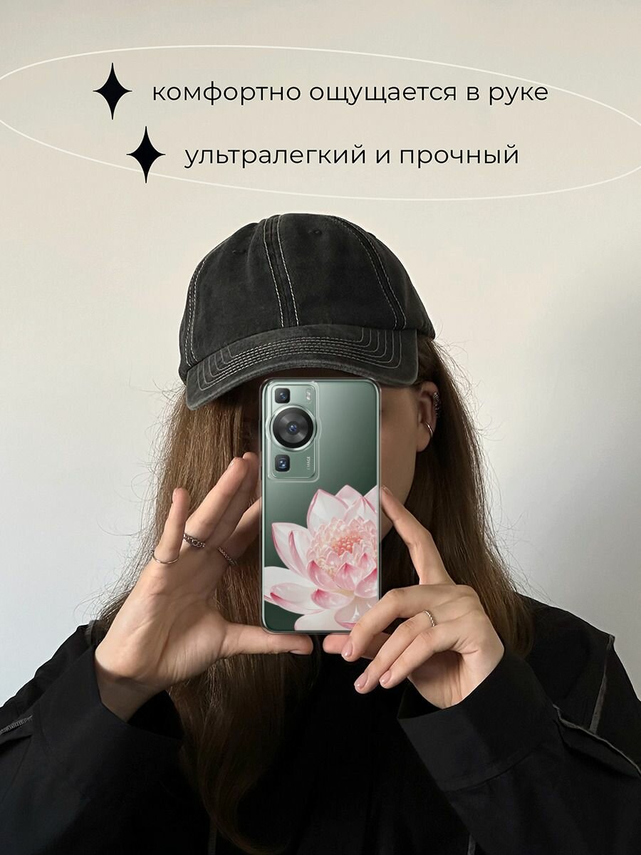Чехол на Huawei P60/P60 Pro / Хуавей P60/P60 Про с принтом "Стеклянный лотос" — фото 1