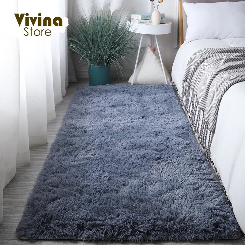 WESSD Плюшевый коврик для спальни белый