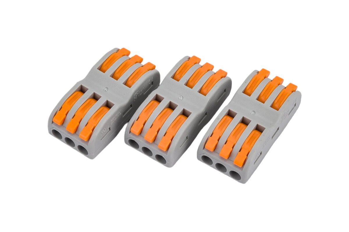TDM ELECTRIC SK-413-2 Соединительная проходная клемма 2,5мм2, 3 шт/упак для монтажа