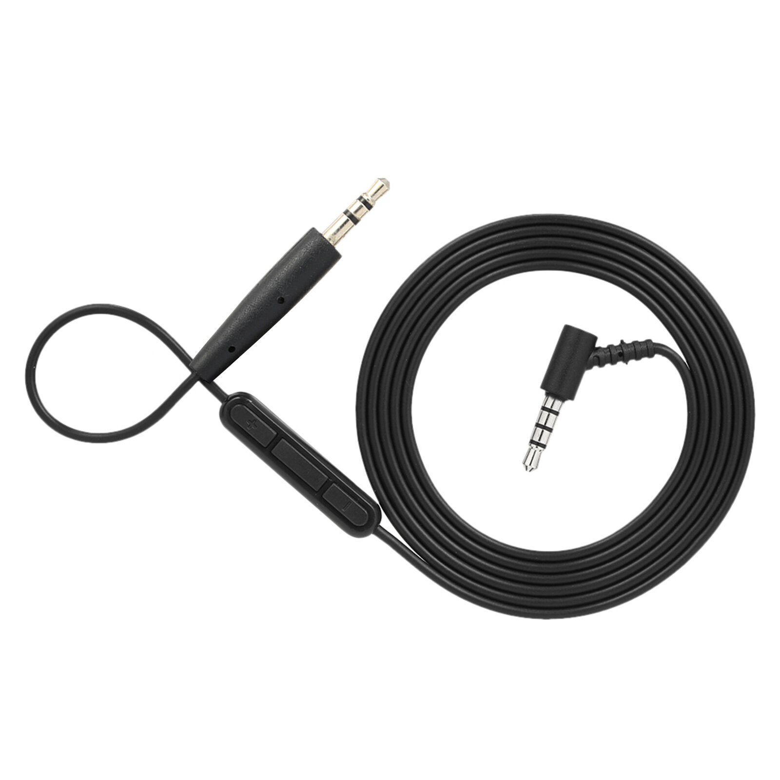 Аудиокабель 3.5mm to 2.5mm для гарнитуры BOSE OE2 с микрофоном и регулировкой громкости, длина 150cm, материал кабеля TPE, цвет черный, количество 1 шт.