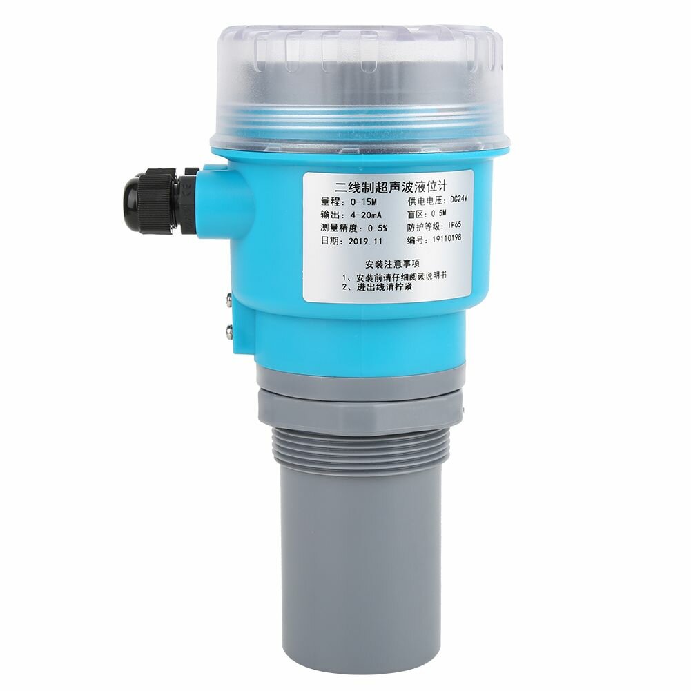 Цифровой ультразвуковой измеритель уровня Встроенный светодиодный дисплей 4-20 мА Аналоговый выход DC24V 0-15 метров