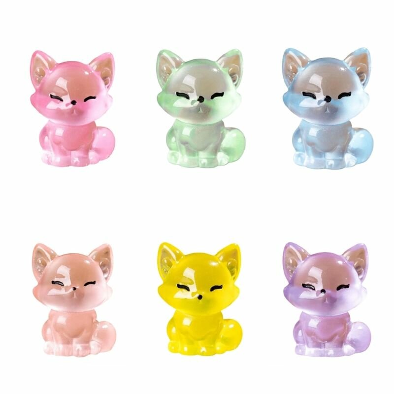 Упаковка из 6 мини-настольных светящихся автомобильных украшений little fox