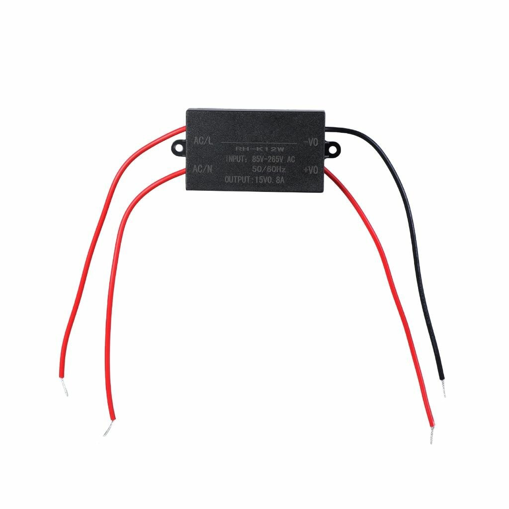 Кабель-переходник, AC85V 265V до DC12W адаптер питания черный - 15V 800mA