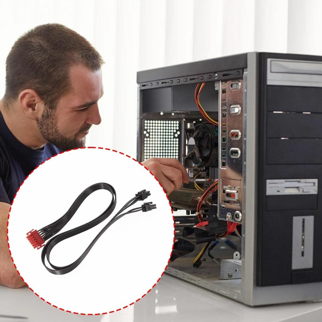 Переходник с двойного 8-контактного на 12-контактный для видеокарты, - 50cm