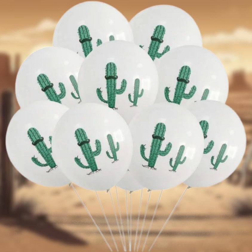 Воздушные шарики Кактусы 10 шт мексиканская вечеринка, ковбойская вечеринка